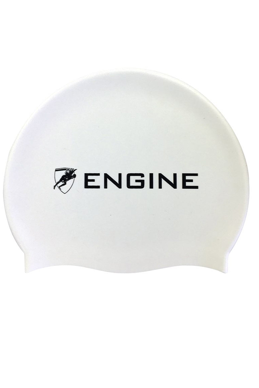 Solid Silicone Swim Cap - Engine Logo – Engine Swim Australia